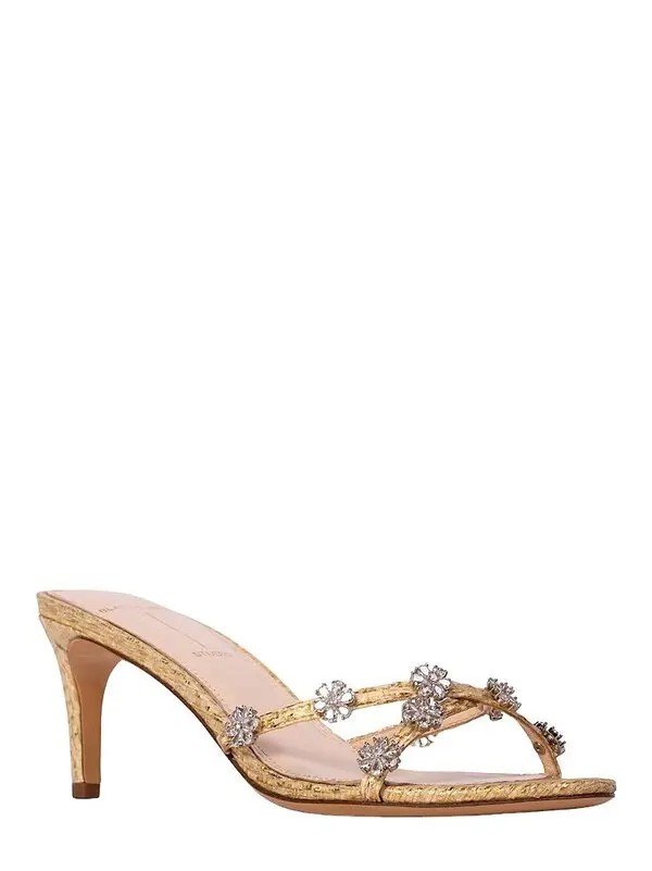 BLACK SUEDE STUDIO Daisy Embellished Sandals - Gold