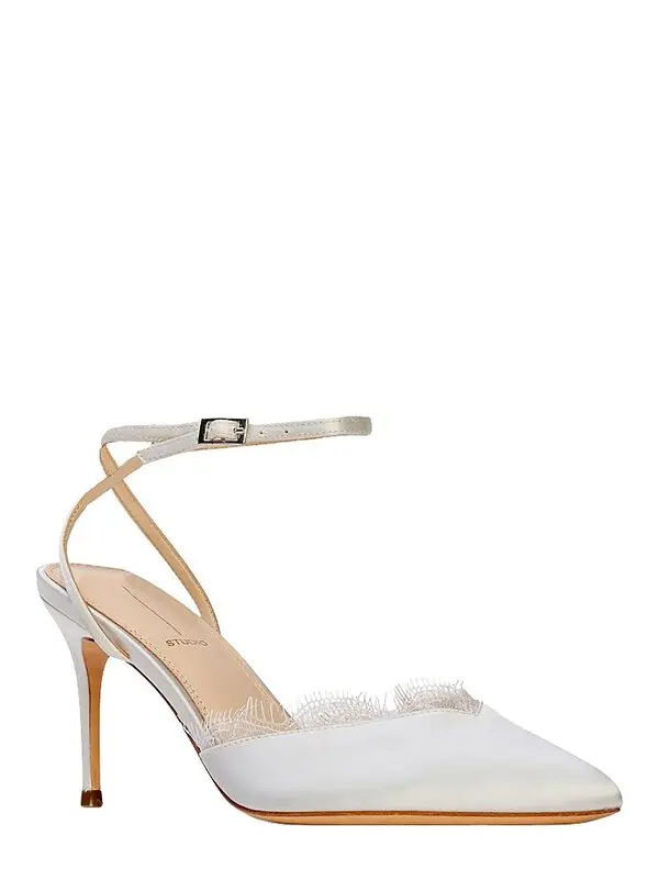 BLACK SUEDE STUDIO Lacey Ankle Strap Pumps - White