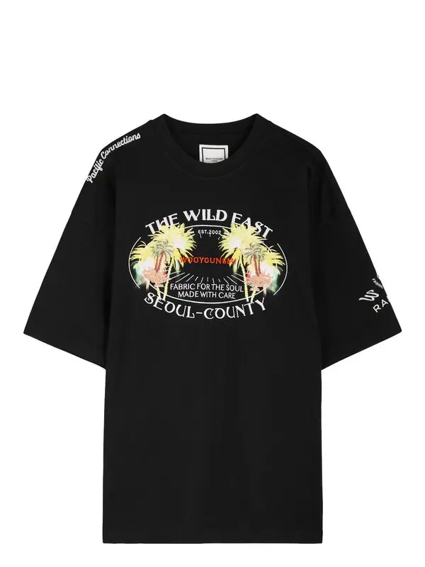 WOOYOUNGMI Logo-embroidered Cotton T-shirt - Black