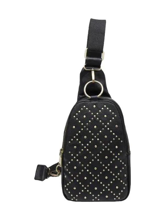 MODA LUXE Regina Studded Sling Backpack - Black