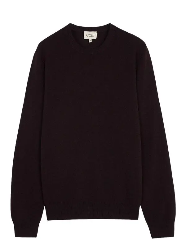 Gobi Cashmere Essential Crewneck Cashmere Sweater - Coffee Bean