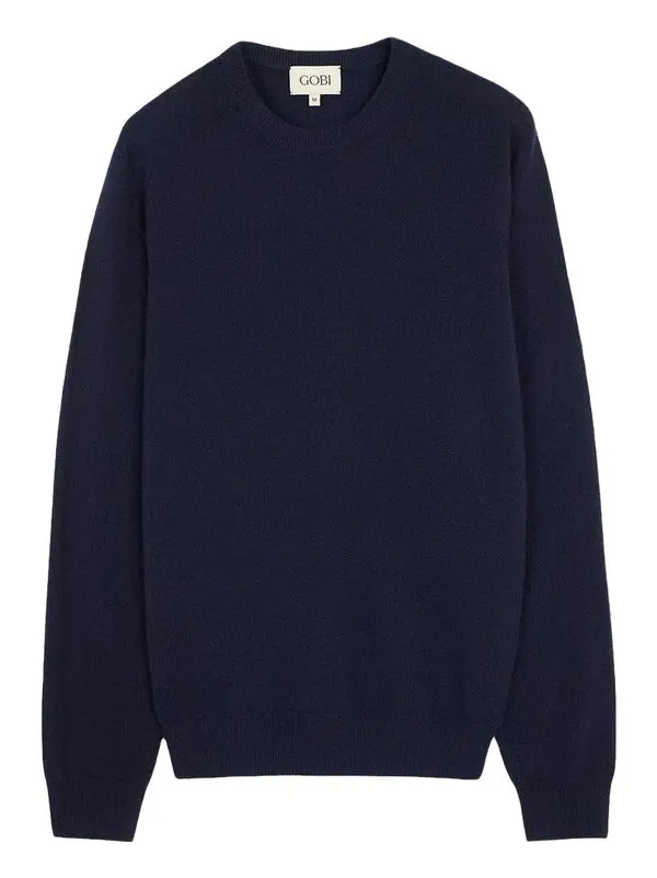 Gobi Cashmere Essential Crewneck Cashmere Sweater - Peacoat