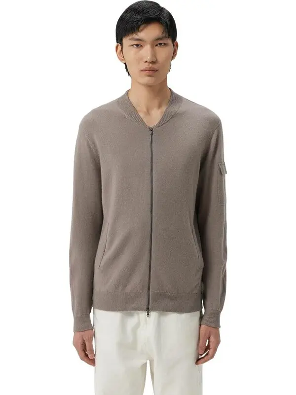 GOBI MONGOLIAN CASHMERE Cashmere Bomber Jacket - Stucco