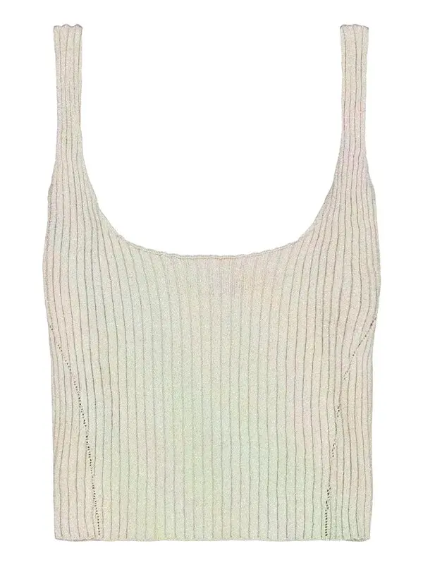 LANEUS Lurex Tank Top - Neutrals