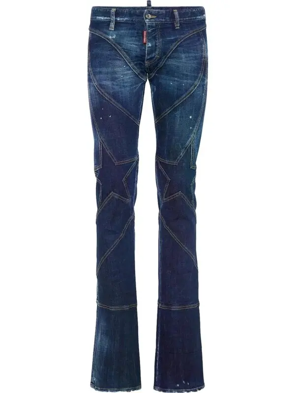 Dsquared2 Star-patch Bootcut Jeans - Blue