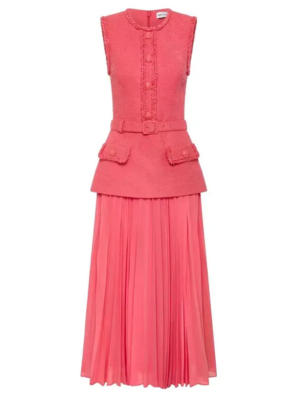 Rebecca Vallance Pleated Midi Dress - Pink