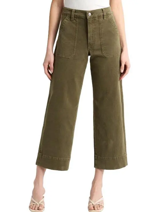 Paige Cameron High-waist Wide-leg Utility Jeans - Vintage Meadow Spring