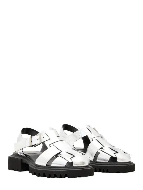 ALLSAINTS Tess Lug Sole Fisherman Sandal - Silver