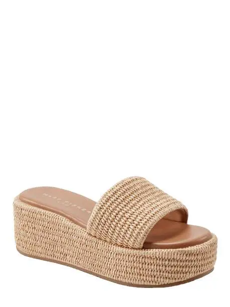Marc Fisher Daylin Platform Sandals - Light Natural