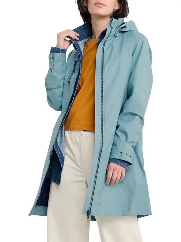 SEASALT CORNWALL Coverack Waterproof Organic Cotton Blend Coat - Hail