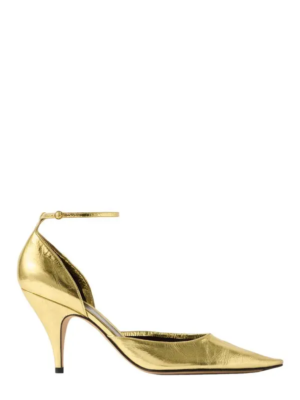 THE ROW Liisa Kitten D'orsay Pumps - Gold