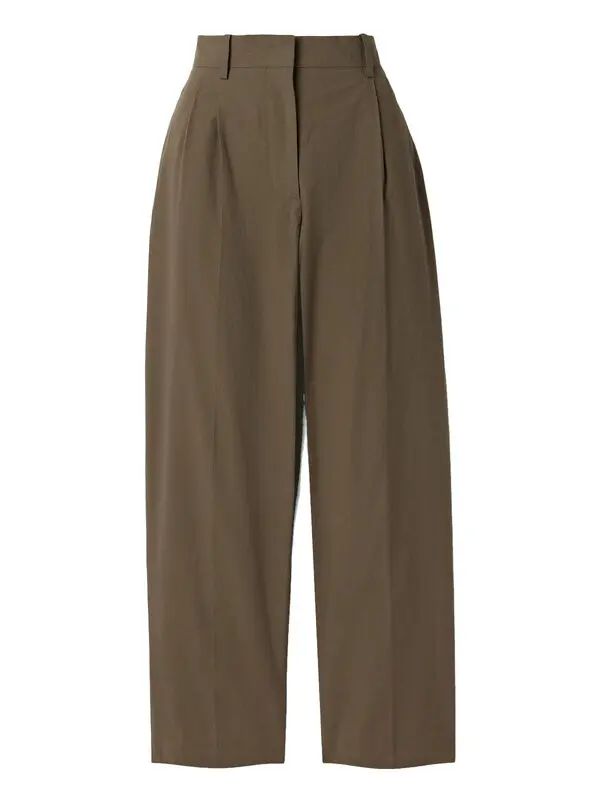 THE ROW Lilas Pleated Tapered Pants - Green