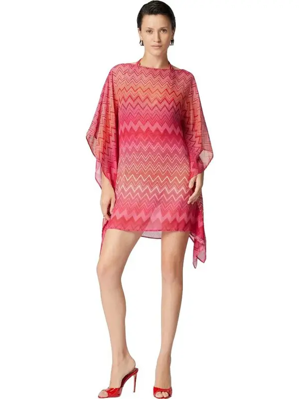 Missoni Short Printed Silk Kaftan - Red
