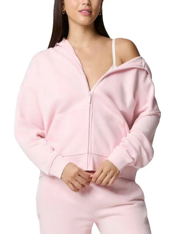 FLORENCE BY MILLS Oversized Zip-up Hoodie - Ballet Slipper