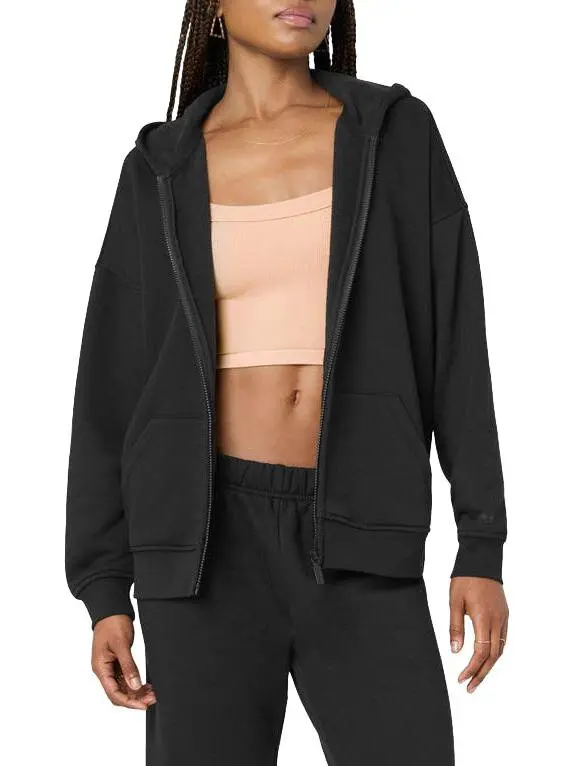 FLORENCE BY MILLS Oversized Zip-up Hoodie - Black