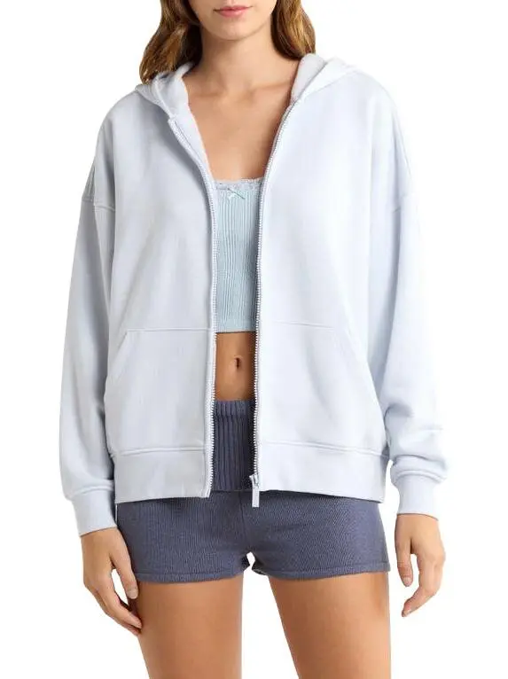 FLORENCE BY MILLS Oversized Zip-up Hoodie - Halogen Blue