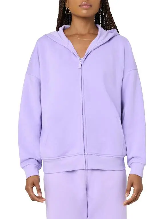 FLORENCE BY MILLS Oversized Zip-up Hoodie - Millie Lavender