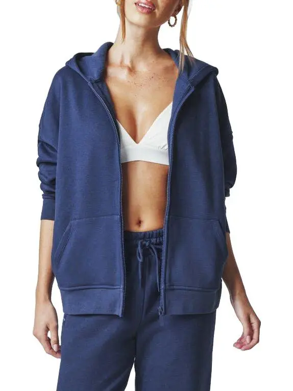 FLORENCE BY MILLS Oversized Zip-up Hoodie - Navy