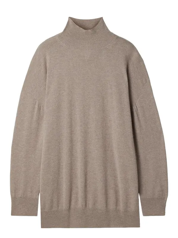 THE ROW Jabari Cashmere Turtleneck Sweater - Neutrals