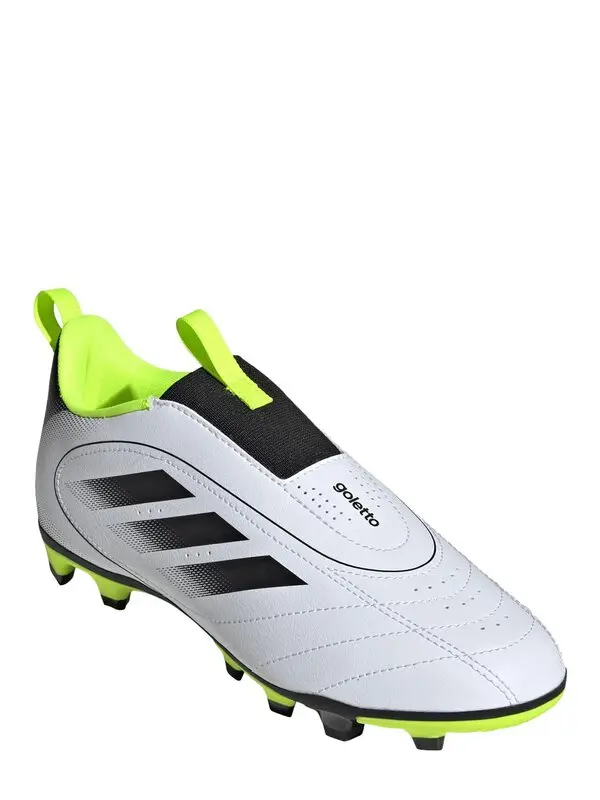 Adidas Goletto Ix Laceless Soccer Cleat - White/ Black/ Lemon