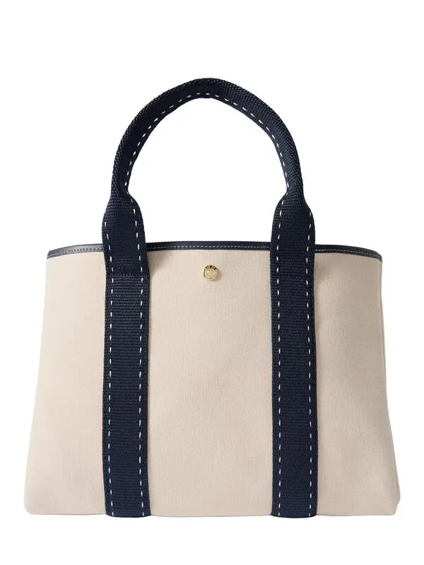 Rue De Verneuil Sellier Medium Canvas Tote - White