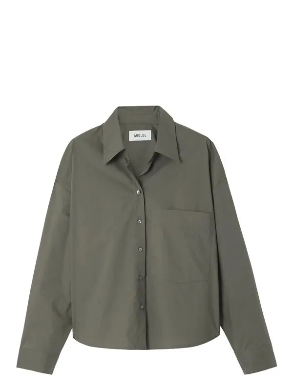 AGOLDE Naya Cotton-poplin Shirt - Green