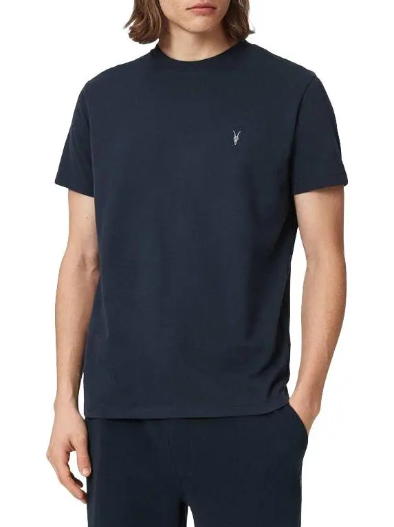 ALLSAINTS Dexter Logo Embroidered T-shirt - Navy Blue