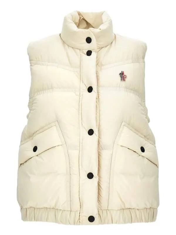 Moncler Logo Padded Vest - Beige