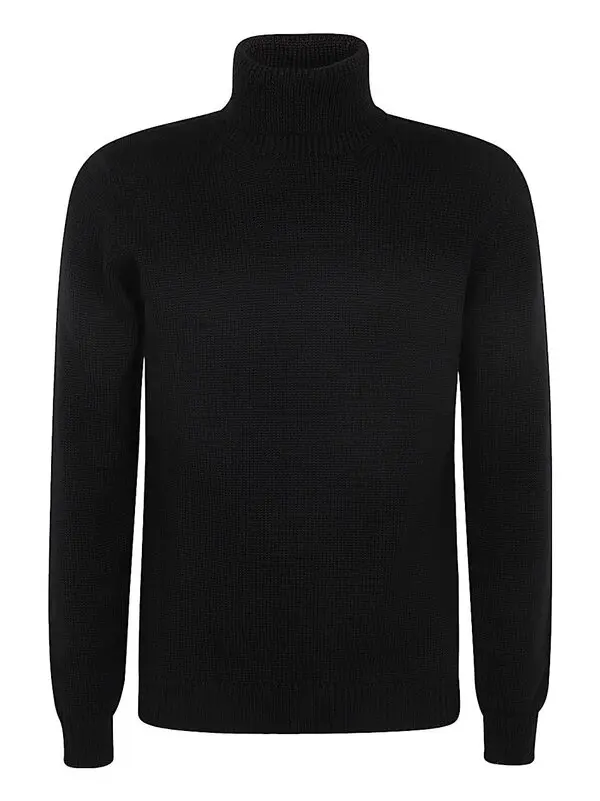 ROBERTO COLLINA Long Sleeve Turtleneck - Black