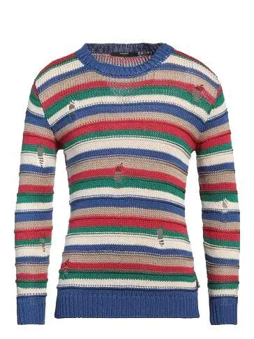 TAKESHY KUROSAWA Striped Knitted Sweater - Blue