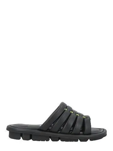 OA NON-FASHION Leather Slide Sandals - Black
