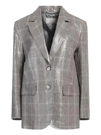 Peserico Linen Single-breasted Blazer - Grey