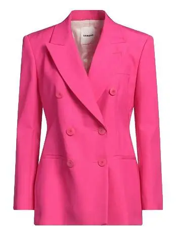 Sandro Double-breasted Blazer - Fuchsia