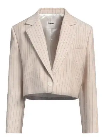Sandro Viscose Pinstriped Blazer - Beige