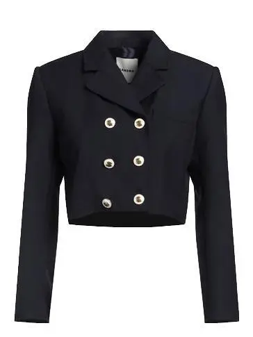 Sandro Double-breasted Blazer In Virgin Wool And Polyester - Blue