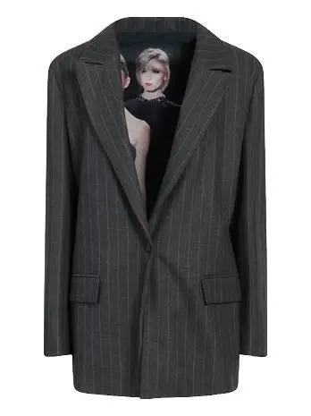 CRISTINAEFFE Pinstriped Single-breasted Blazer - Grey