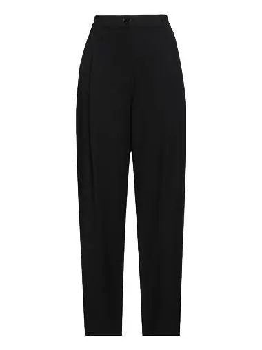 Armani Exchange Wide-leg Viscose-cotton Pants - Black