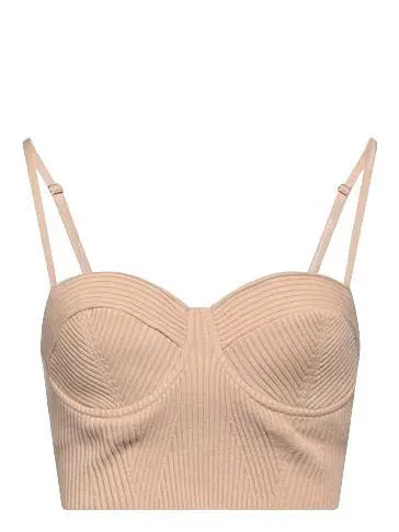 Elisabetta Franchi Knit Crop Top - Beige