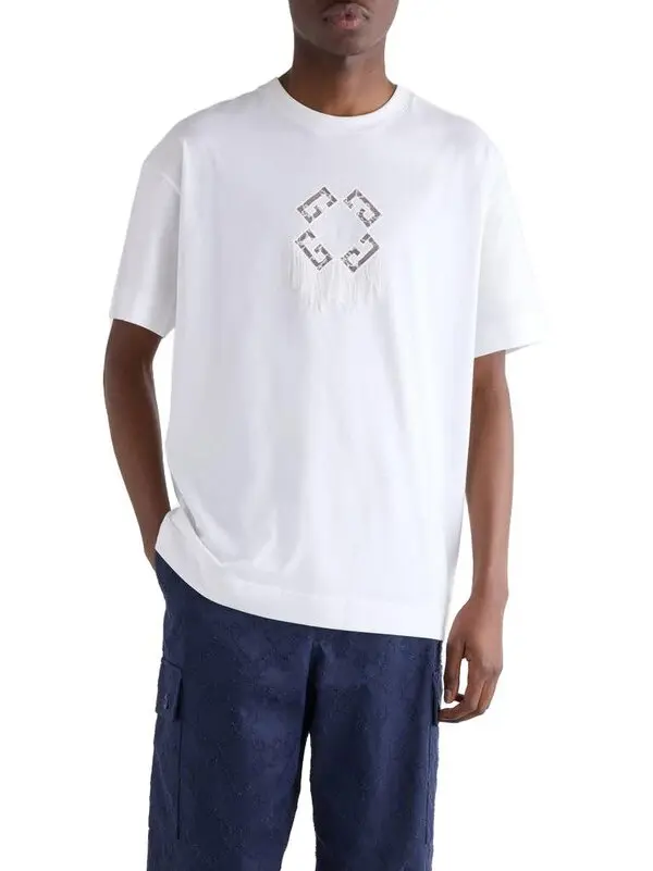 Givenchy Regular Fit 4g Lace Cutout T-shirt - White