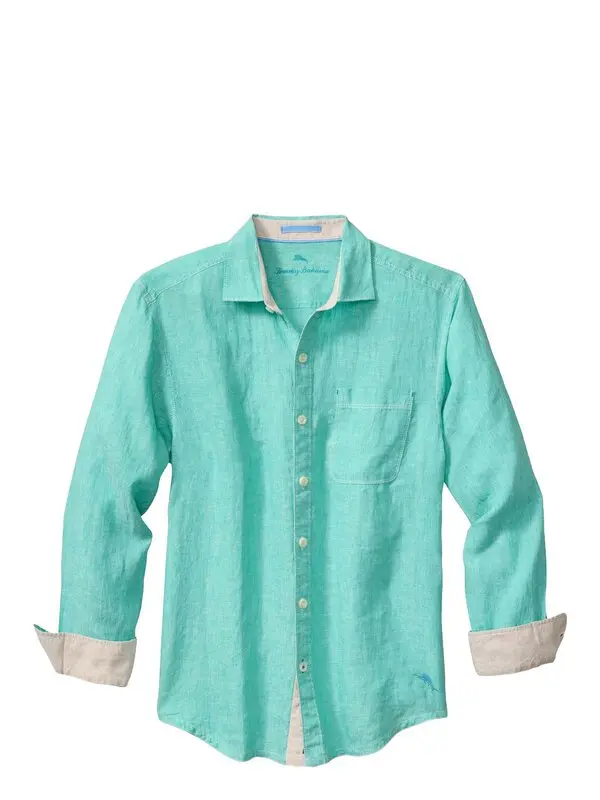 Tommy Bahama Paradise Breezer Linen Button-up Shirt - Light Neptune Green