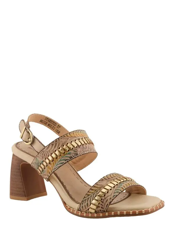 SPRING STEP SHOES Starstud Slingback Sandal - Beige Multi