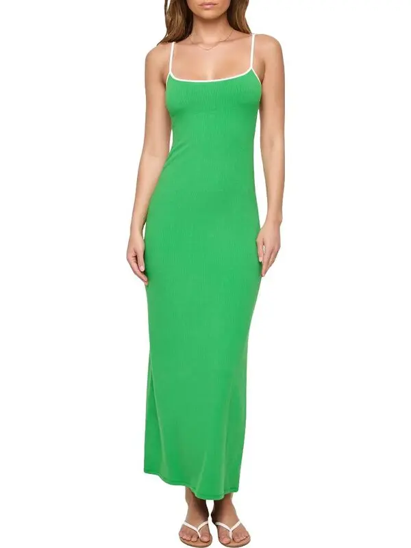 L*Space Jordana Rib Cover-up Maxi Dress - Clover/cream