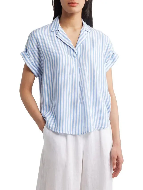 BEACHLUNCHLOUNGE Deni Stripe Shirt - Blue Poppy
