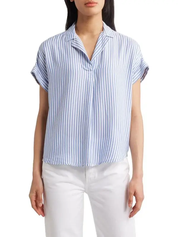 BEACHLUNCHLOUNGE Deni Stripe Shirt - Cape Blue