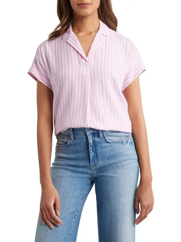 BEACHLUNCHLOUNGE Deni Stripe Shirt - Ocean Pink