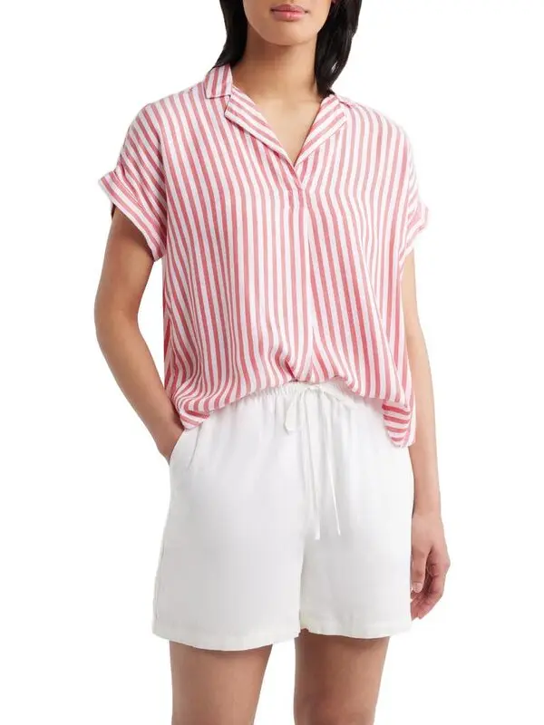 BEACHLUNCHLOUNGE Deni Stripe Shirt - Red Apple