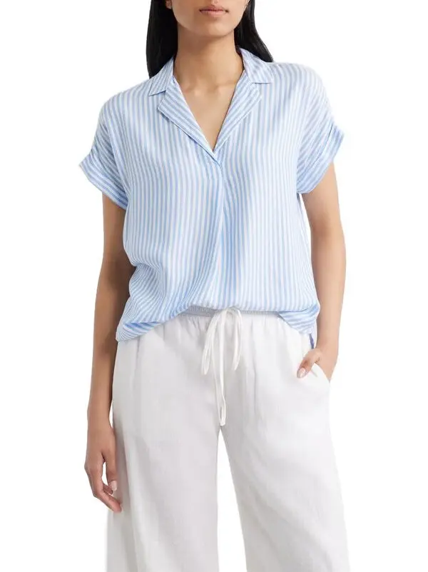 BEACHLUNCHLOUNGE Deni Stripe Shirt - Resort Blue