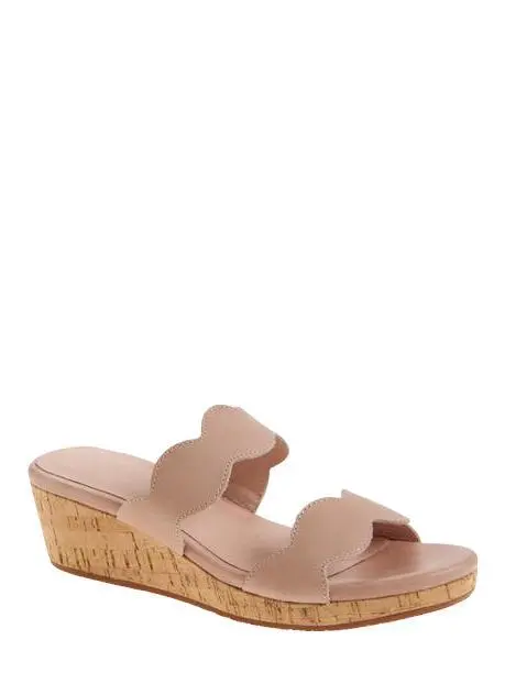 CHOCOLAT BLU Fira Platform Wedge Slide Sandal - Rose Leather