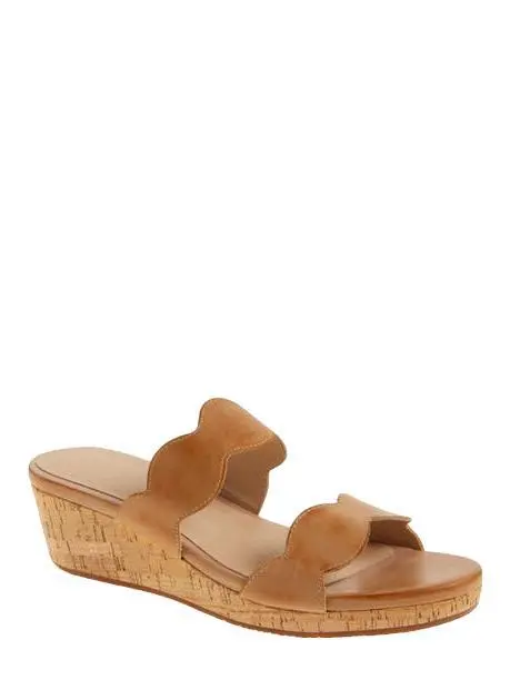 CHOCOLAT BLU Fira Platform Wedge Slide Sandal - Sand Leather