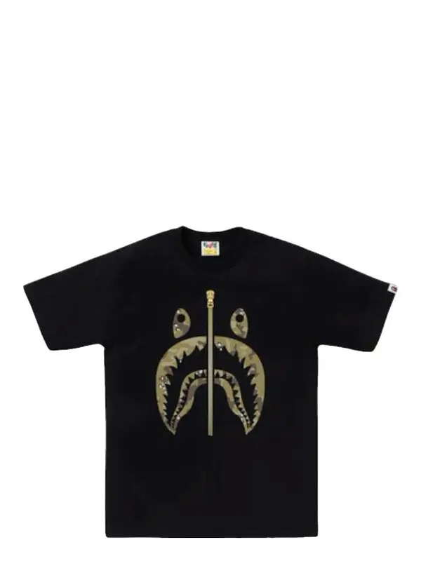 A BATHING APE Bitmap Shark Tee Shirt - Black